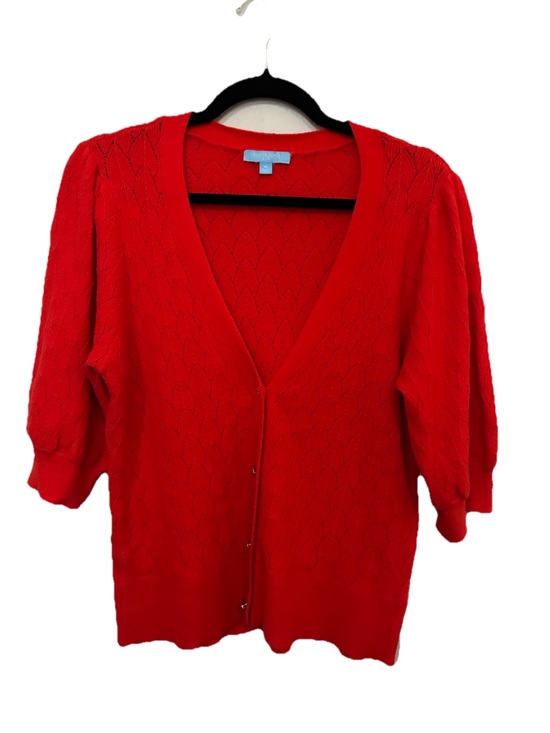 Draper James | Sweaters | Draper James Orangered Vneck Buttonfront ...